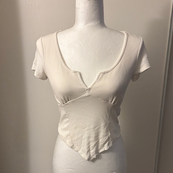 Madden Girl | Tops | Madden Girl Cream Vneck Crop Top | Poshmark
